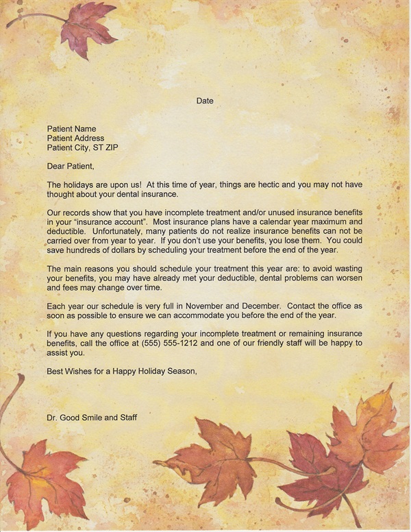 Dental Recall Letter Template - Infoupdate.org